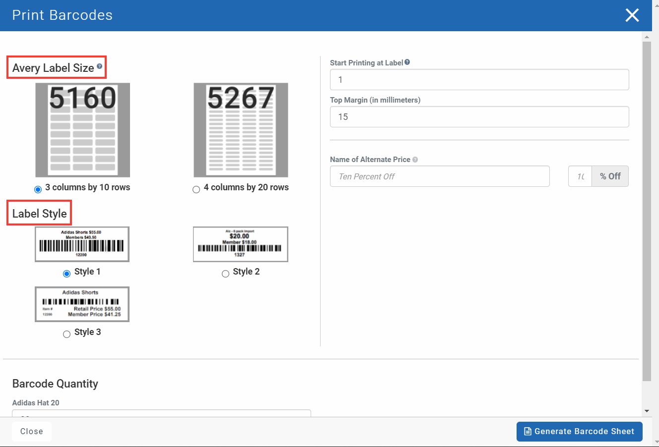 Printing Bar Codes – foreUP (800.929.5737)
