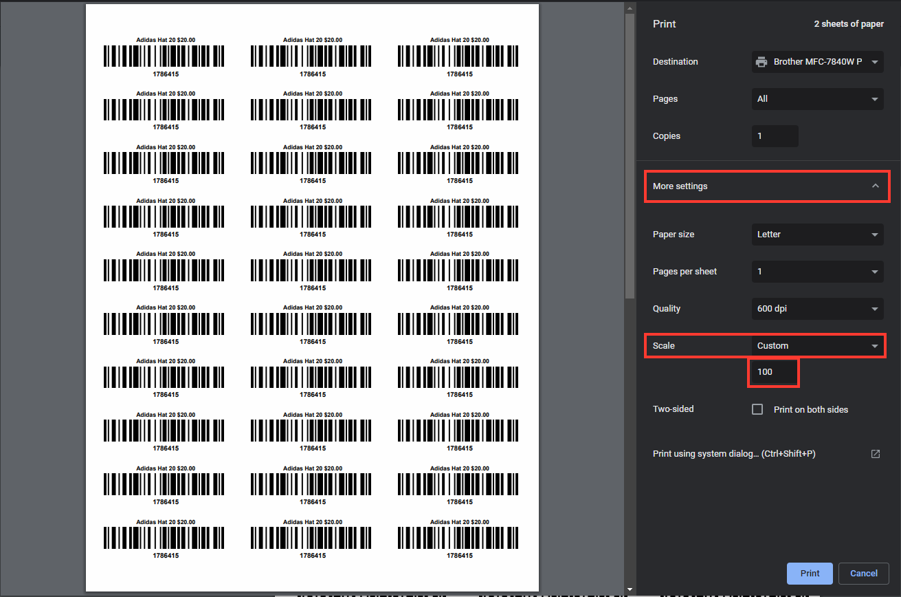 Printing Bar Codes – foreUP (800.929.5737)