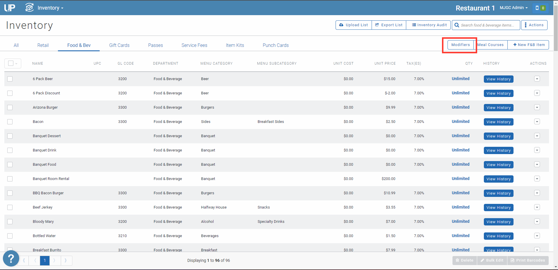 How to Create, Assign and Use Food & Beverage Modifiers – foreUP (800. ...