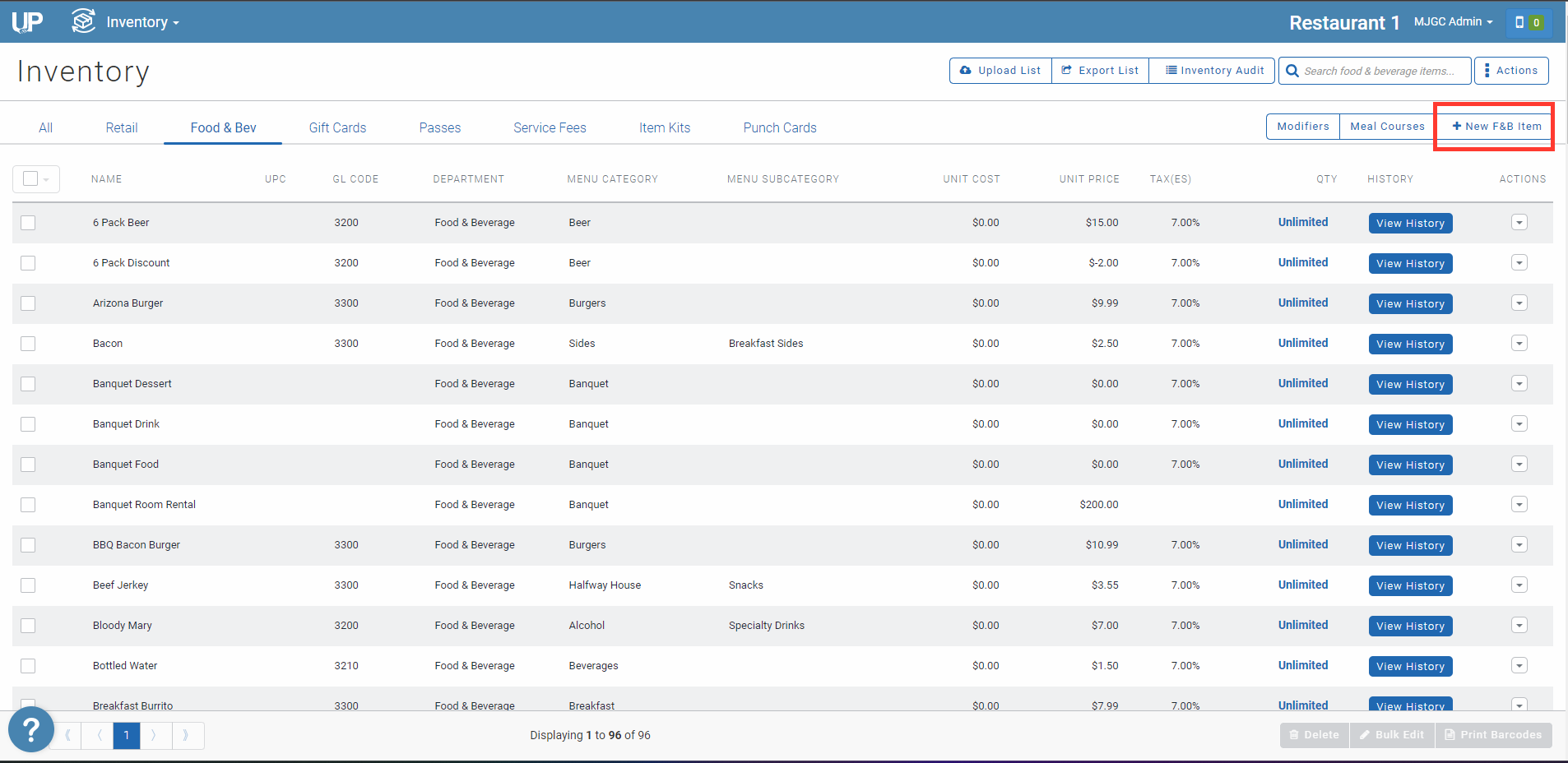 How to Create a New Inventory Item: Food & Beverage – foreUP (800.929.5737)
