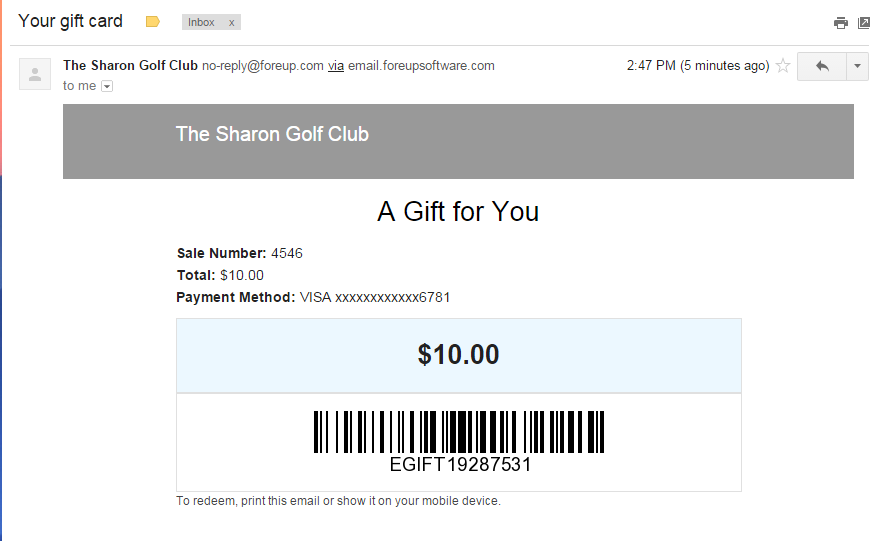 Online Gift Card Sales – foreUP (800.929.5737)