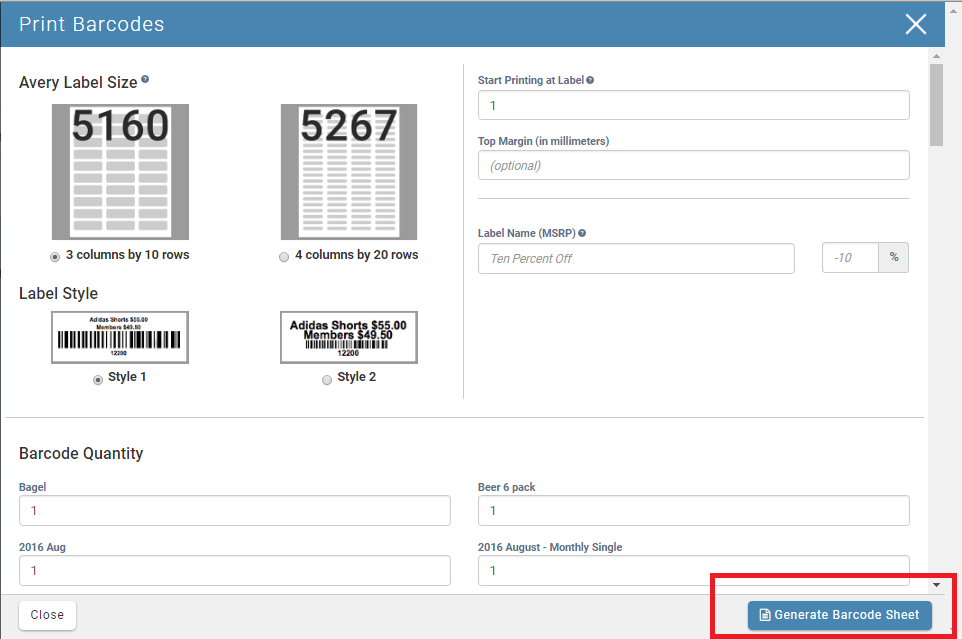 Printing Bar Codes – foreUP (800.929.5737)