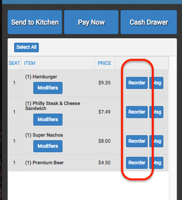 Using the Reorder Button in F&B – foreUP (800.929.5737)