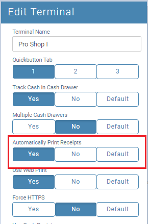Turning Automatic Receipt Printing On & Off – foreUP (800.929.5737)