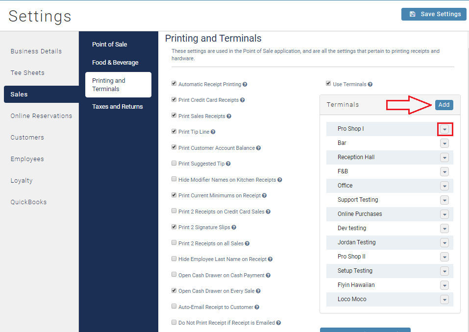 Printing Options by Terminal – foreUP (800.929.5737)
