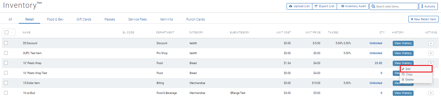 Deleting and Editing Inventory Items – foreUP (800.929.5737)