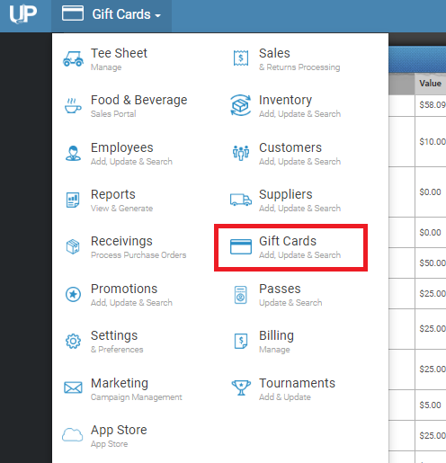 Exporting your Gift Cards List – foreUP (800.929.5737)