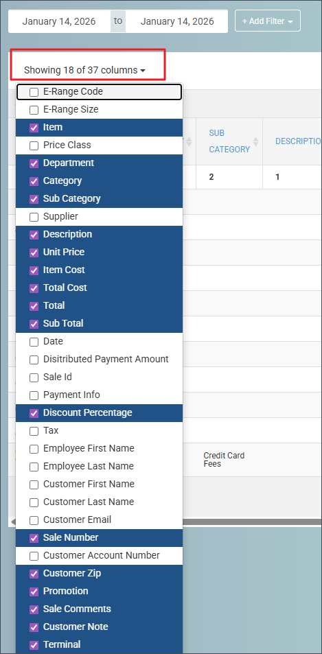 Sales Item Report (New Reporting) – foreUP (800.929.5737)